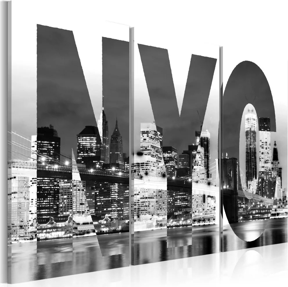 Obraz na plátně Bimago - New York (černobílý) 60x40 cm