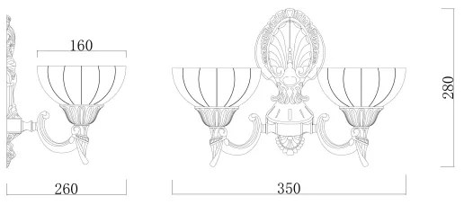 Brilagi - Nástěnná lampa CLASSIC 2xE27/60W/230V mosaz