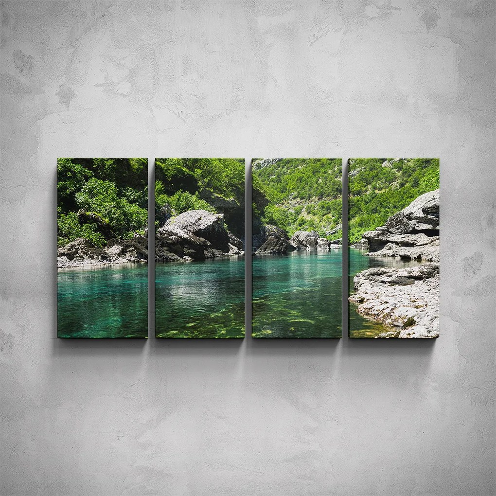 4-dílný obraz - Řeka v horách - PopyDesign