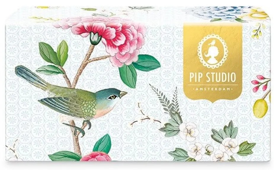 Pip Studio Blushing Birds 2ks hrnků s talířky na espresso 120ml, bílá