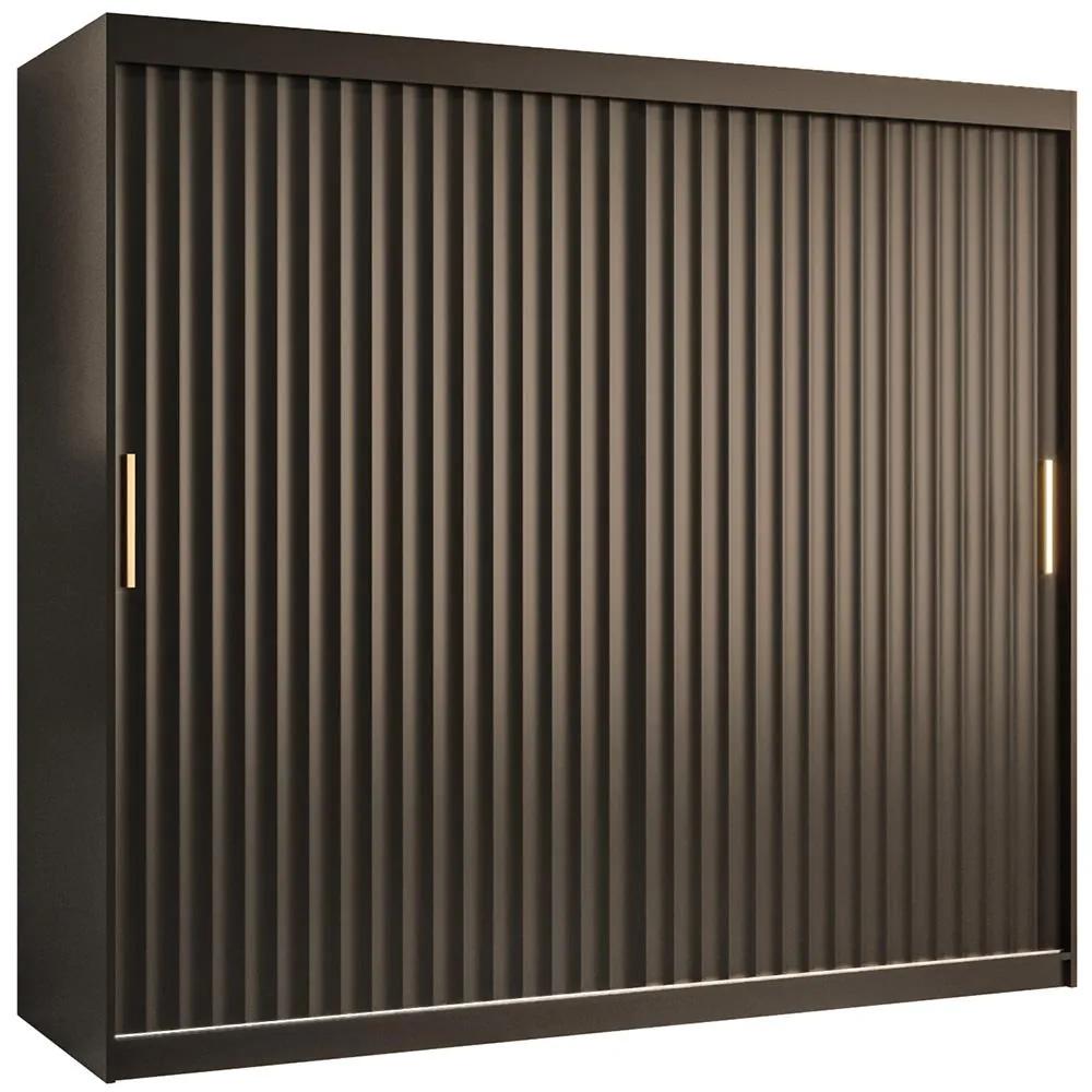 Šatní skříň Riflo Wave 1 | 200 cm | černá