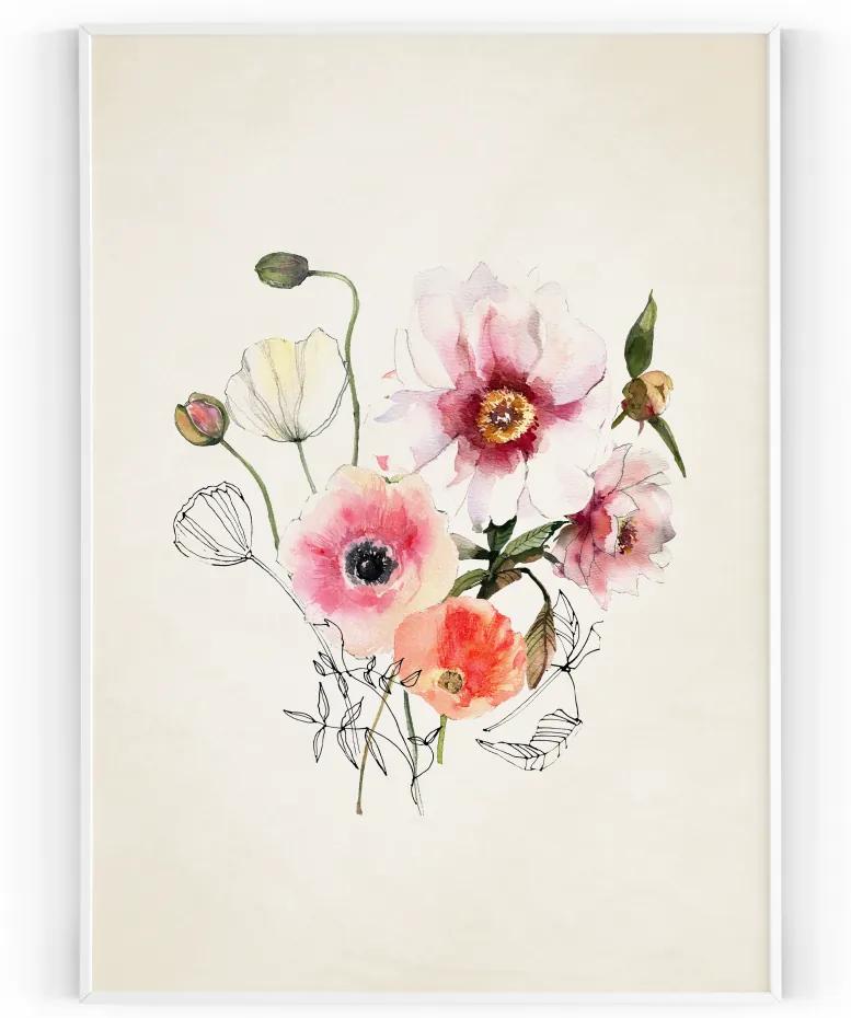 Plakát / Obraz Luční květy Pololesklý saténový papír 210 g/m² A4 - 21 x 29,7 cm