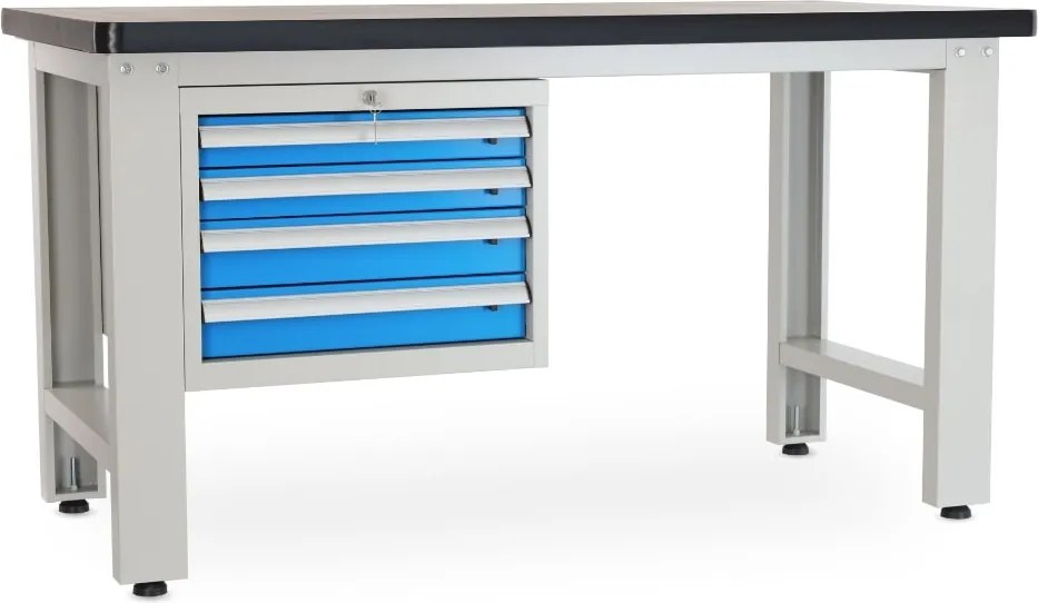 Dílenský stůl Solid MDF-40, 150 cm, závěsný box, černá