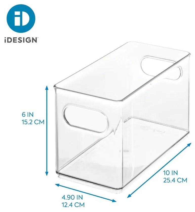 Transparentní úložný box iDesign The Home Edit, 25,4 x 12,7 cm