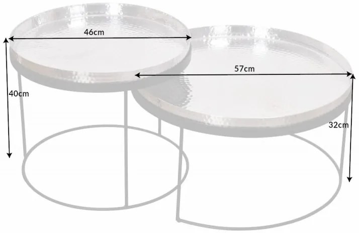 2 dílný set zlatých konferenčních stolků Elements