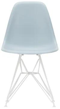 Eames Plastic Chair DSR bíle lakovaná ledově šedá černé na tvrdou podlahu Vitra