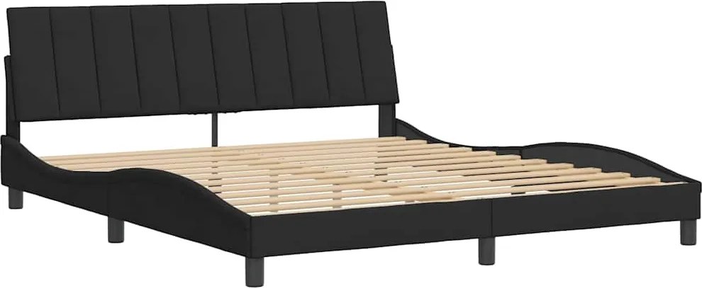 Rám postele bez matrace Hanko černý 180 x 200 cm samet 3207863