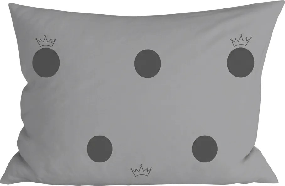 Bavlněný povlak na polštář CROWN 70x90 cm, tmavě šedý