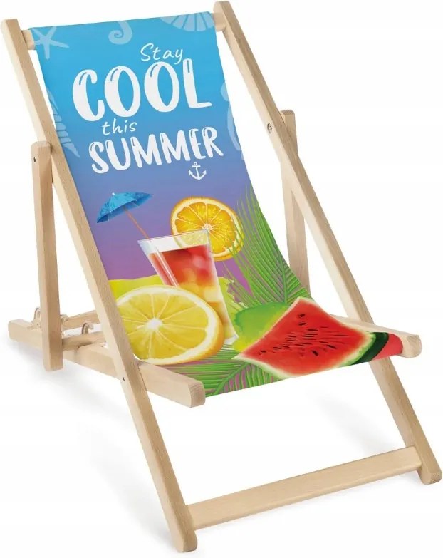 Zahradní Dřevěné Lehátko Pro Děti s potiskem Stay Cool This Summer