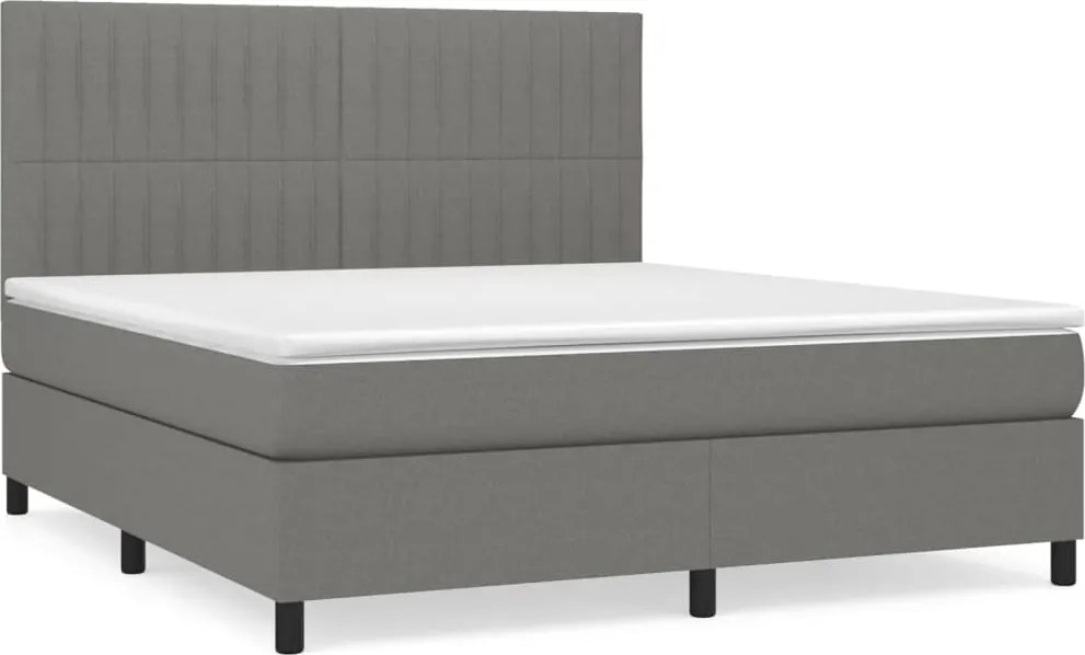 Box spring postel s matrací tmavě šedá 160x200 cm textil 3141946