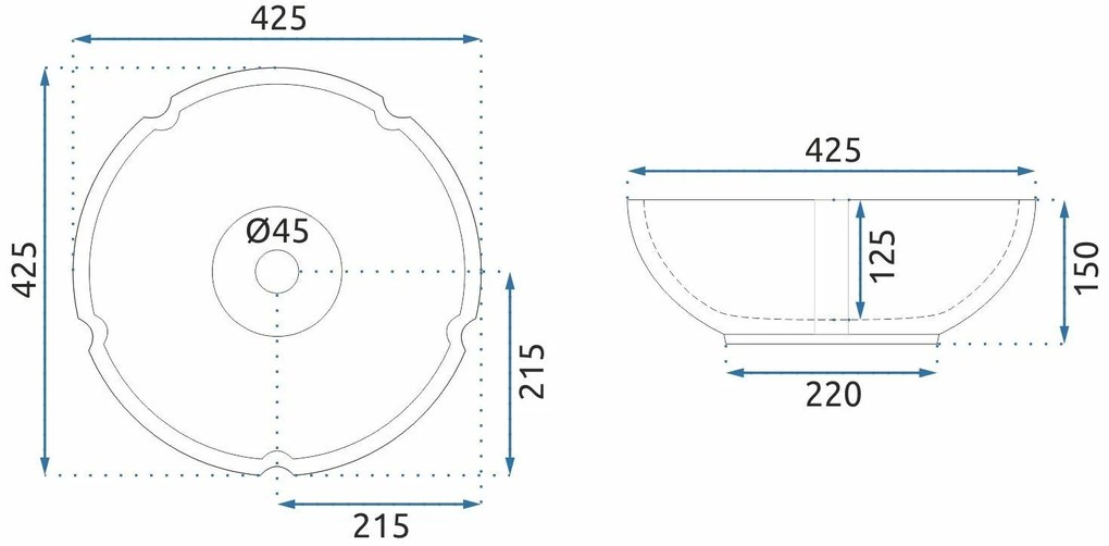 Keramické umyvadlo na desku REA FELICIA