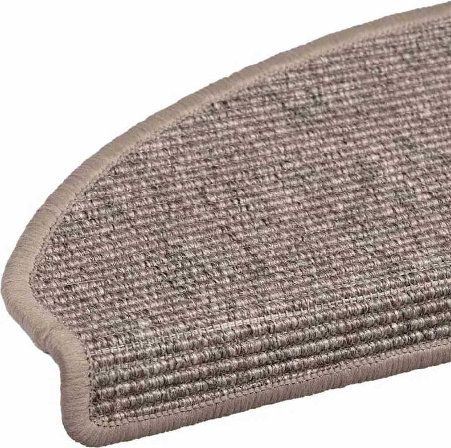 Schodové rohože 15 ks 65 x 21 x 4 cm tmavě béžové, půlkulaté, velké 326902