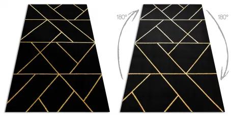 koberec EMERALD výhradní 1012 glamour, stylový geometrický černý / zl velikost 120x170 cm | krásné koberce cz