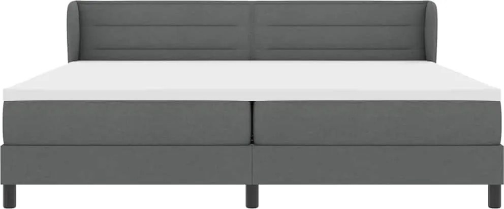 Postel s boxspringem s čelo Tmavě šedá 200 x 200 cm textil 3339983