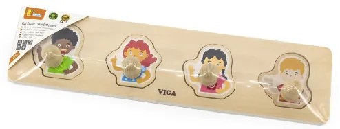 Dřevěná vkládačka s úchyty Viga 44536 barvy pleti