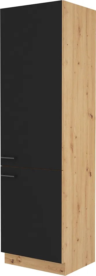 MODENA | vysoká skříňka 60 LO-210 2F na vestavnou lednici | 60 cm | artisan/černá