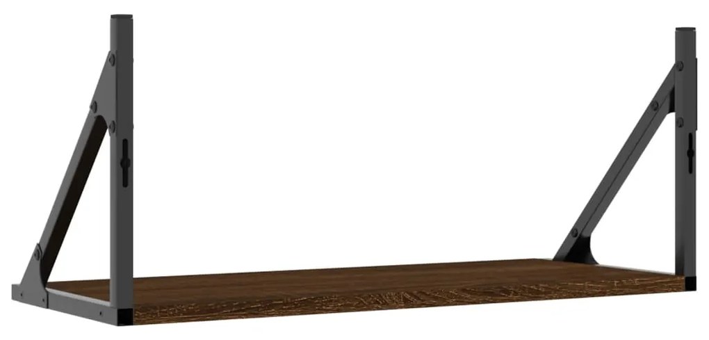 Nástěnné police 2 ks hnědý dub 60x25x25,5 cm kompozitní dřevo