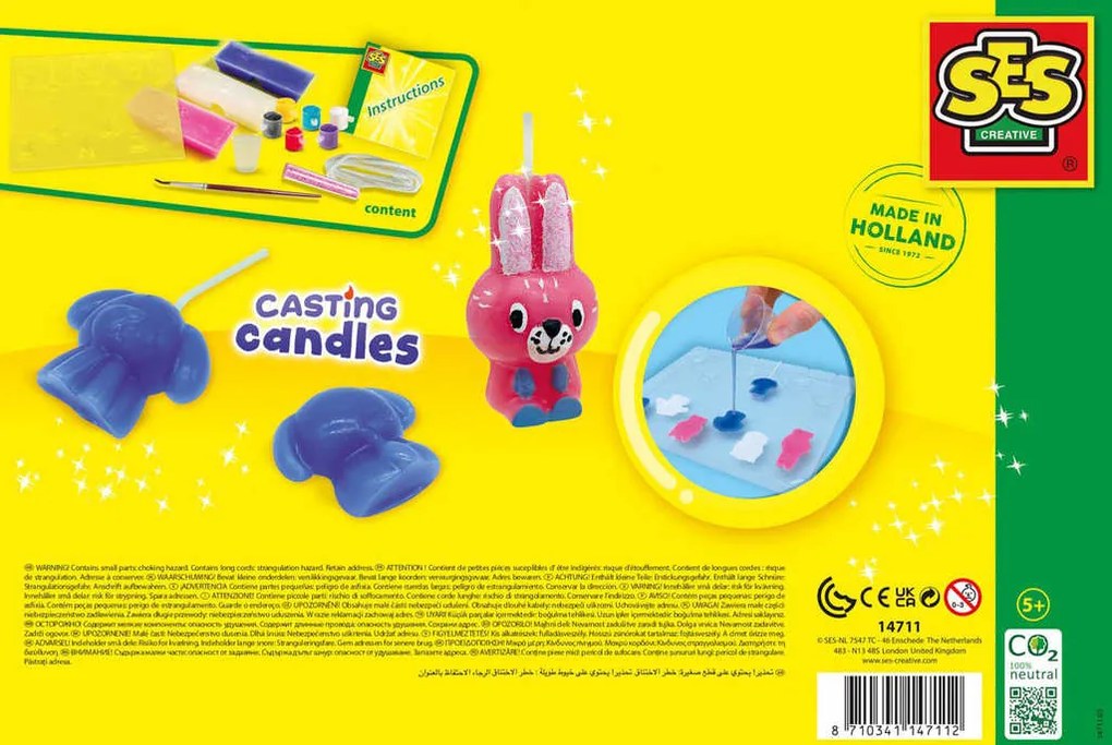 SES CREATIVE Výroba svíček třpytková zvířátka kreativní set v krabici 14711