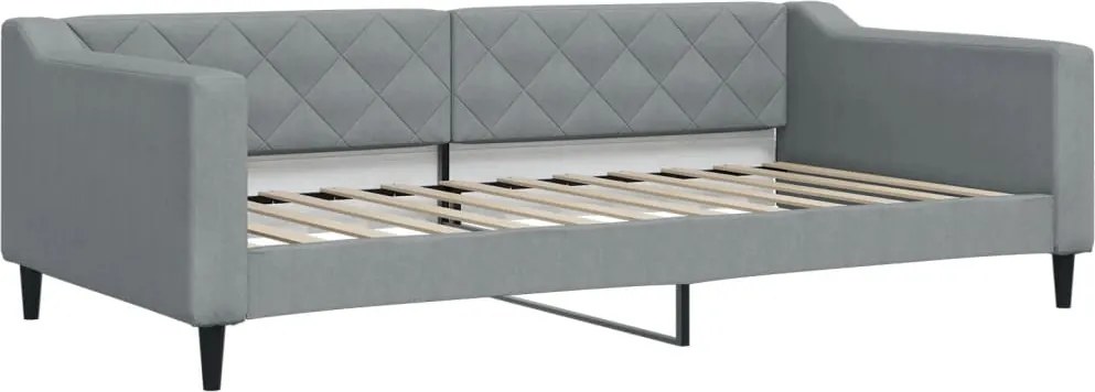 Válenda s přistýlkou a matracemi světle šedá 100x200 cm textil 3197449