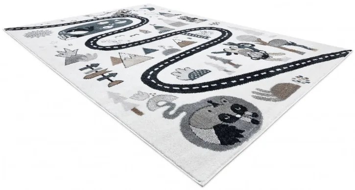 Dywany Łuszczów Dětský kusový koberec Fun Route Street animals cream - 160x220 cm