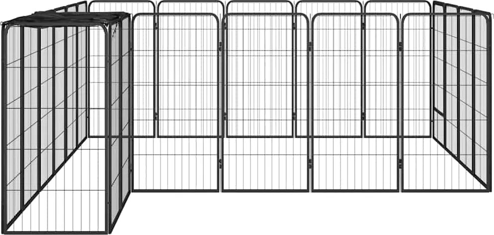 22panelová ohrádka pro psy černá 50 x 100 cm práškovaná ocel 3115951