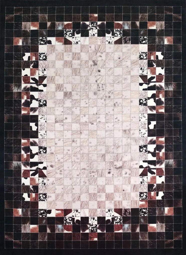 BE Koberec Porte 2054 BLACK - černá béžová obdélníková Rozměr: 50x80 cm