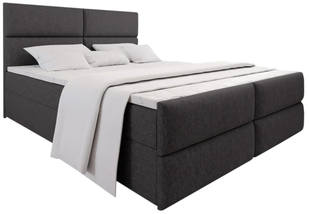 Expedo Čalouněná postel boxspring MILON + topper, 180x200, sawana 05