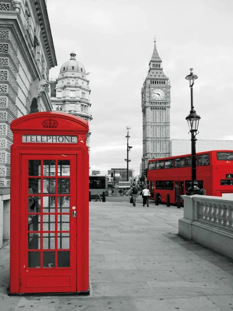 Obraz Londýn telefonní budka červená 30 x 40 cm