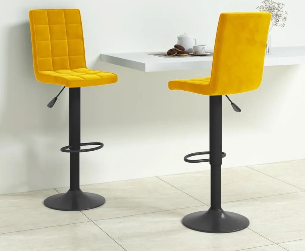 vidaXL Barové židle 2 ks samet [335763] Barva: horčicově žlutá