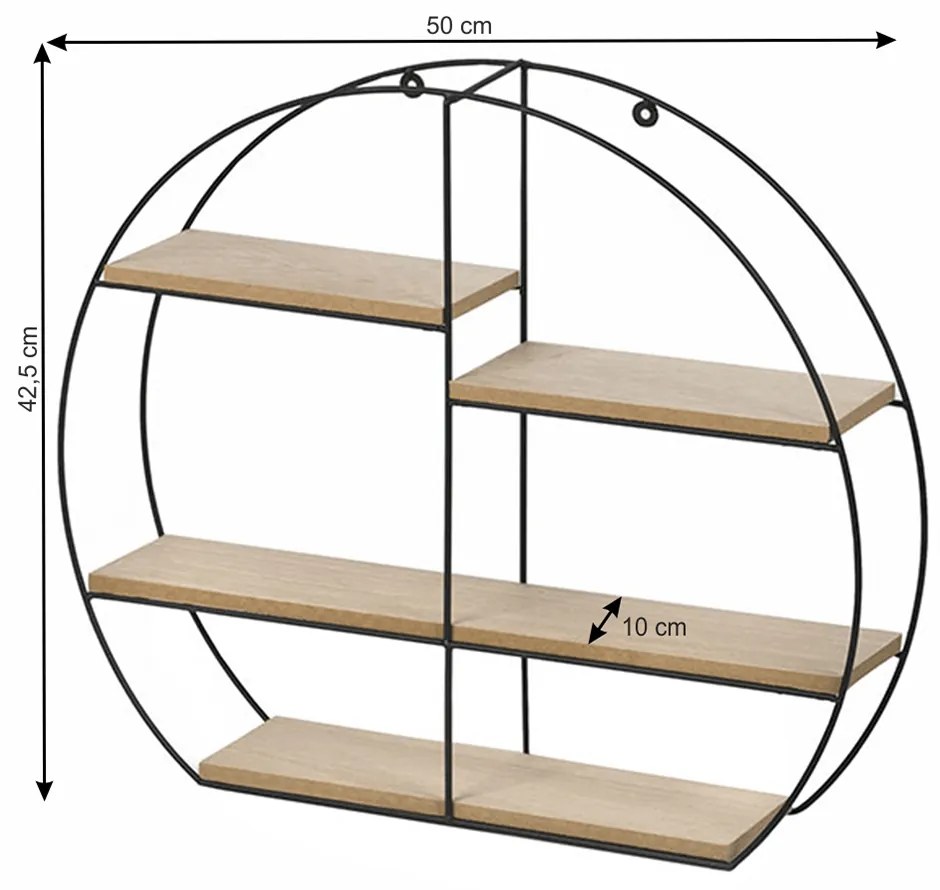 Kondela Polička, přírodní/černá, DESIO TYP 2