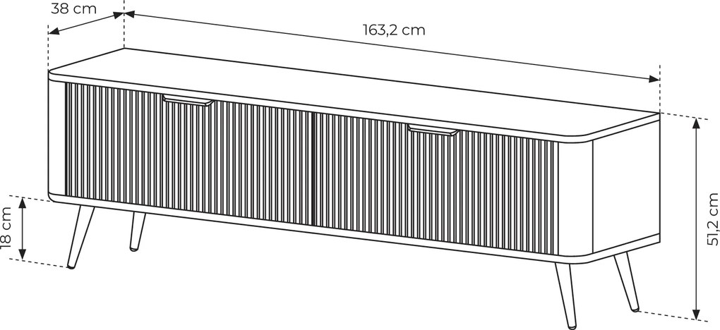 ALFASHOP LANTE černá televizní stolek 163