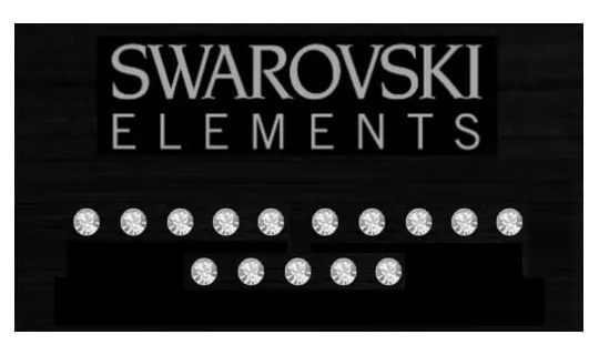 Sada 15 adhezivních Swarovski krystalů Fanastick Crystal, ⌀ 3 mm