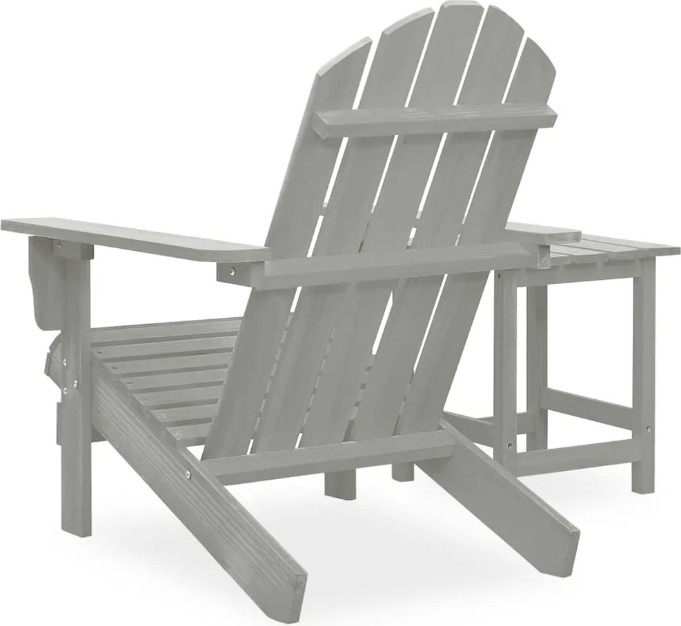 Zahradní židle Adirondack se stolkem masivní jedlové dřevo šedá 315920