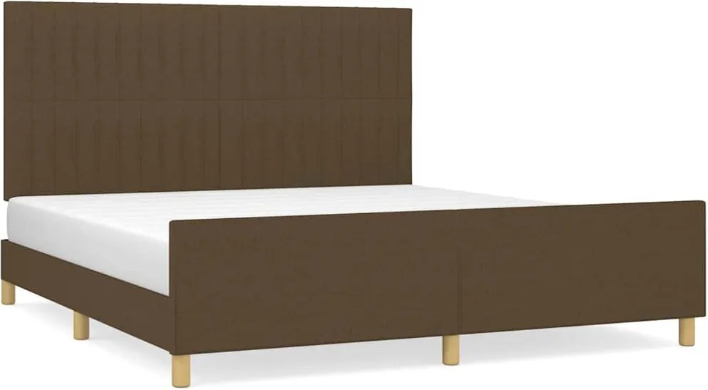 Rám postele bez matrace tmavě hnědý 160 x 200 cm textil 3125230