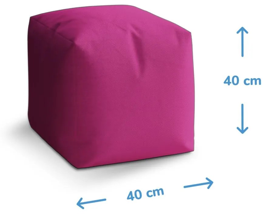 Sablio Taburet Cube Modré kvítí: 40x40x40 cm
