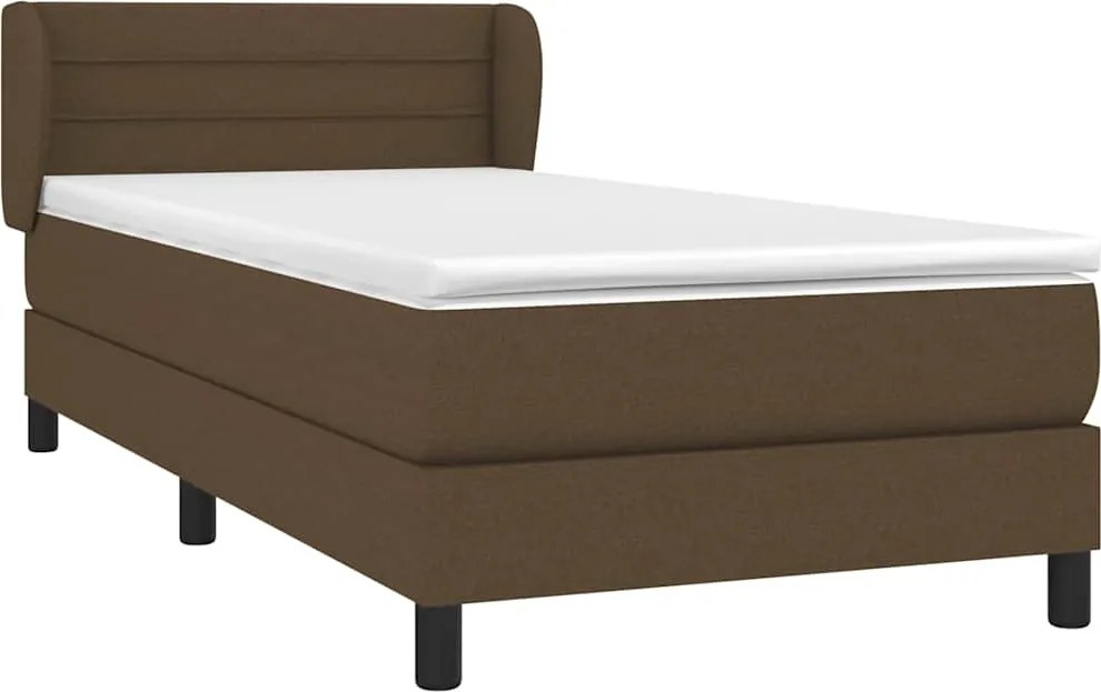 Box spring postel s matrací tmavě hnědá 100 x 200 cm textil 3126304