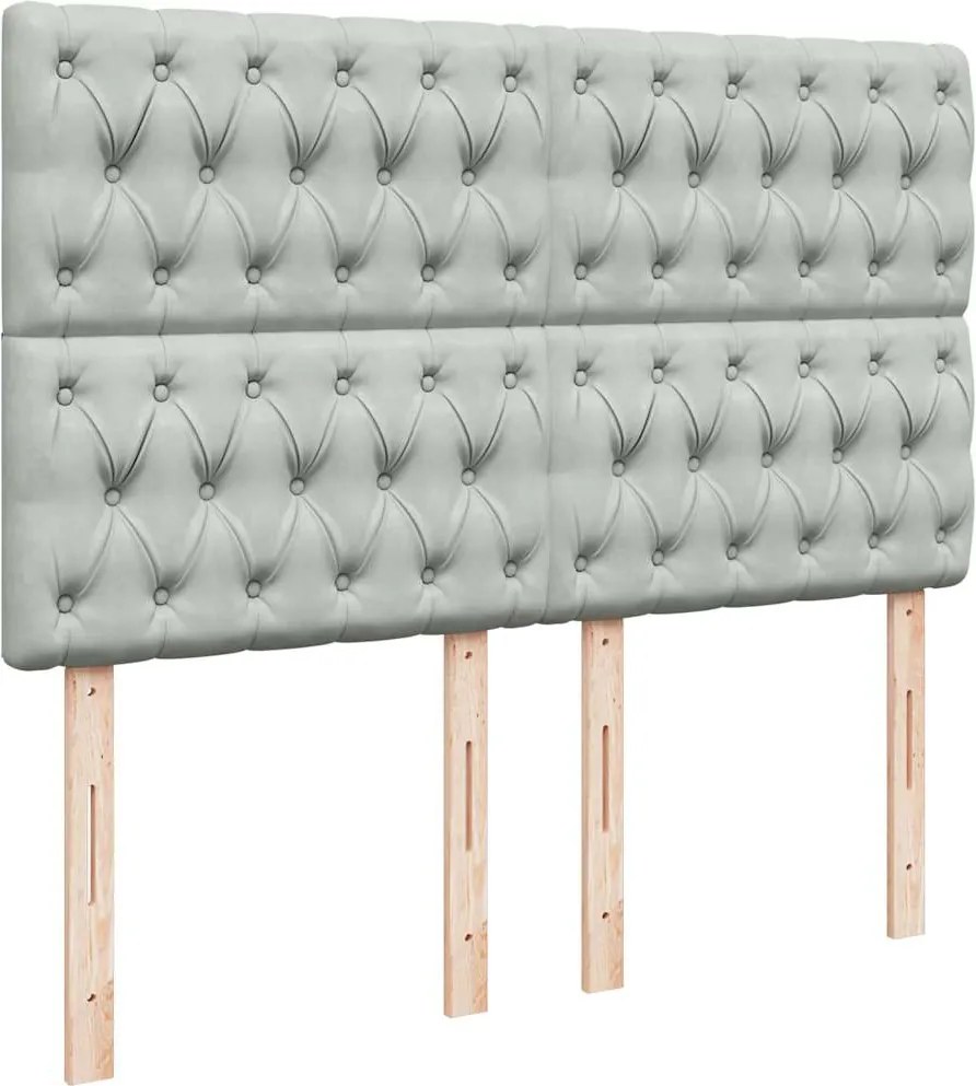 Box spring postel s matrací světle šedá 140x190 cm samet 3292340