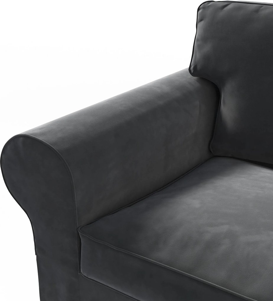 Potah na pohovku IKEA  Ektorp 2-místná, nerozkládací barva černá látka lesklé, sametová