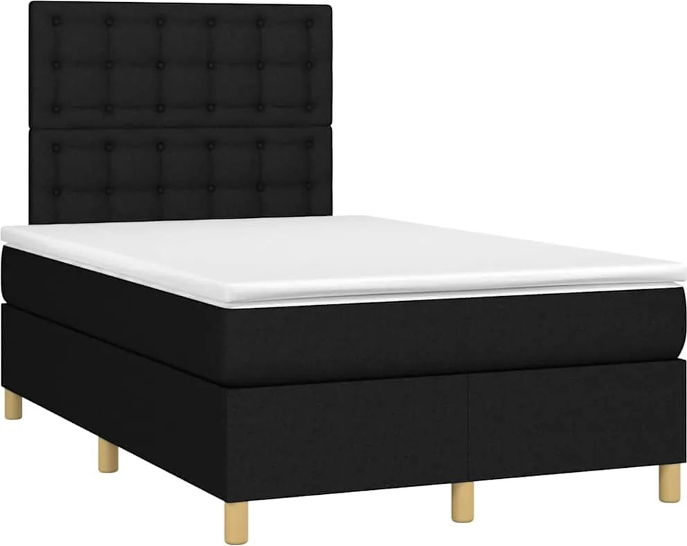 Box spring postel s matrací a LED černá 120 x 200 cm textil 3135743