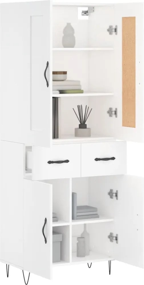 Skříň highboard bílá 69,5 x 34 x 180 cm kompozitní dřevo 3199905