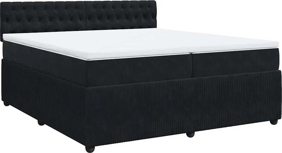 Box spring postel s matrací černá 200x200 cm samet 3290138