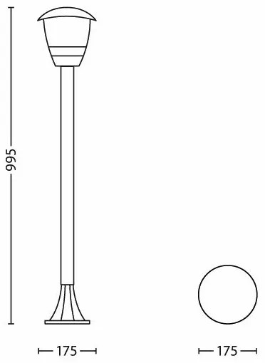 Philips 15383/30/16 - Venkovní lampa MYGARDEN CREEK 1xE27/60W/230V černá IP44