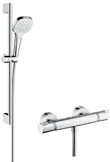 Hansgrohe Croma Select E - Sprchový set Vario s termostatem, 3 proudy, sprchová tyč 65 cm, bílá/chrom 27081400