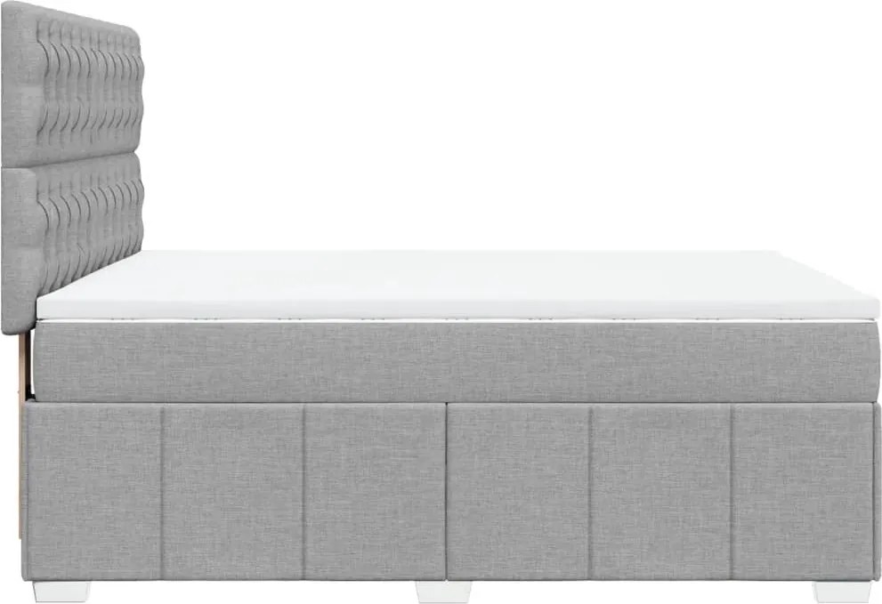 Box spring postel s matrací světle šedá 160 x 200 cm textil 3294026