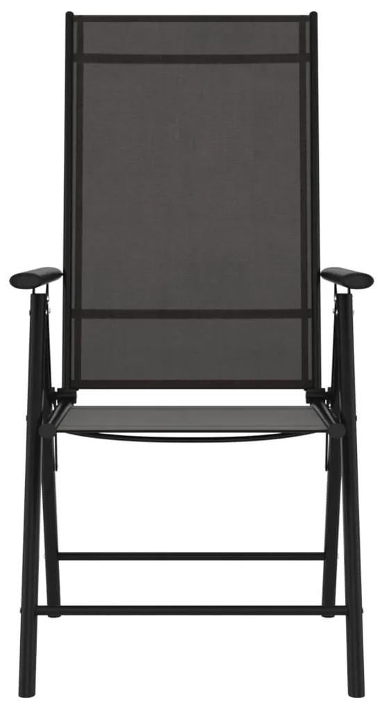 Skládací zahradní židle 6 ks textilen černé,  312179