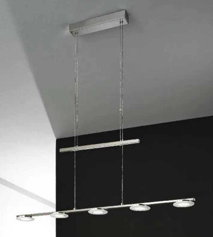 OR HL 6-1564/5 Závěsné svítidlo 5x5W LED chrom, satin sklo, stmívací, 90-150cm - ORION