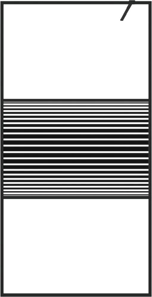 Sprchová zástěna walk-in černá 100 x 195 cm čiré ESG sklo 152147