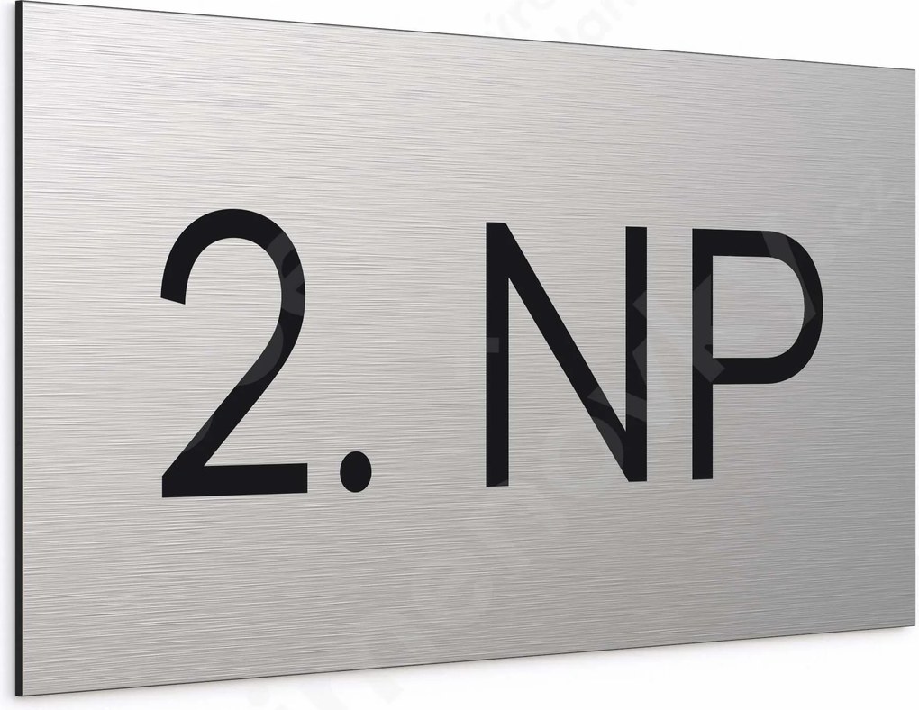 ACCEPT Označení podlaží "2. NP" - stříbrná tabulka - černý popis