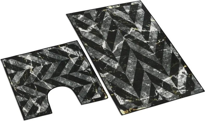 Bellatex 3D tisk sada Černá 60x100 cm, 60x50 cm (SADA)