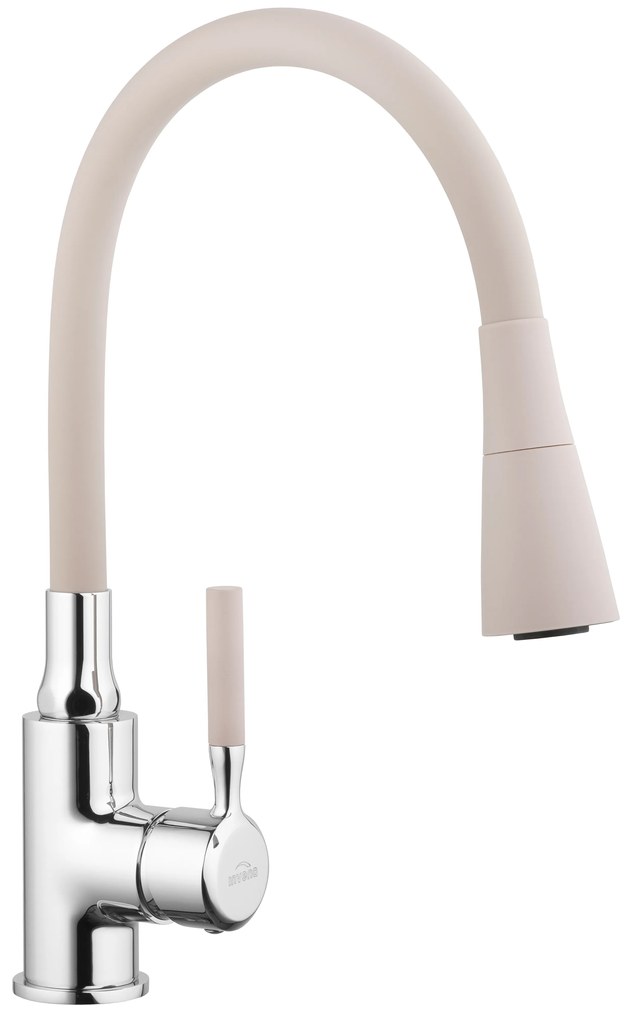 Invena Pogo, vysoká dřezová baterie 2-funkční, béžová-chrom, INV-BZ-80-L03-L